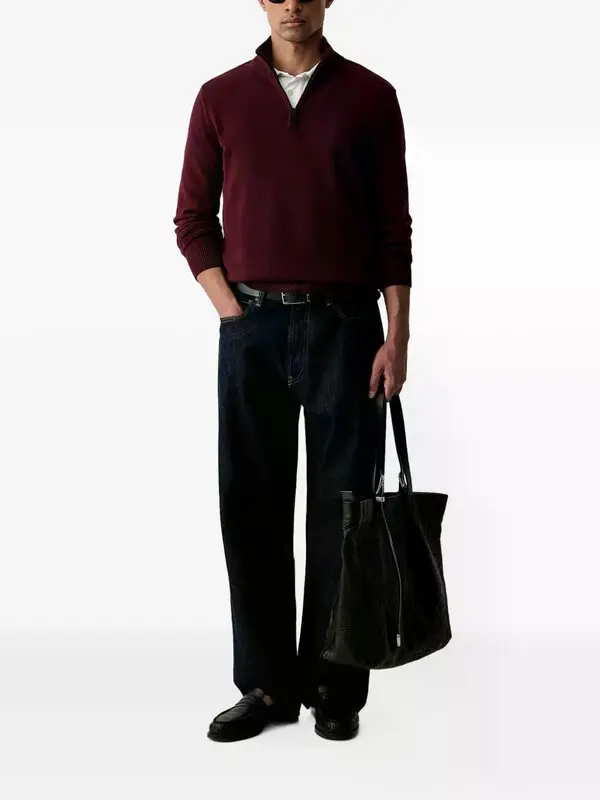 Emporio Armani Half-zip Logo-embroidered Sweater