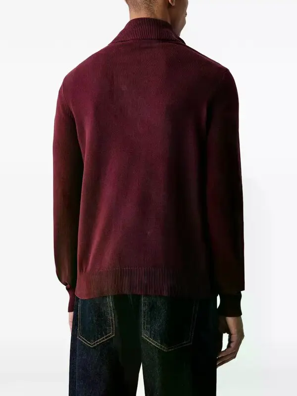 Emporio Armani Half-zip Logo-embroidered Sweater