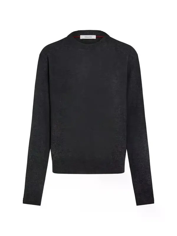 FERRAGAMO Long Sleeve Knitted Sweater - Grey