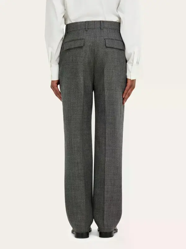 FERRAGAMO Wide-leg Chevron Trousers