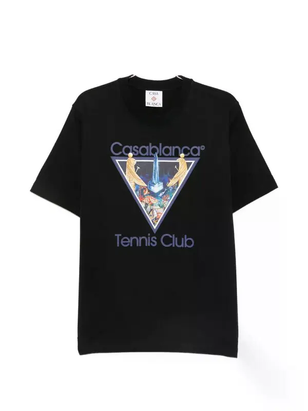 Casablanca Graphic-print Crew-neck T-shirt - Black