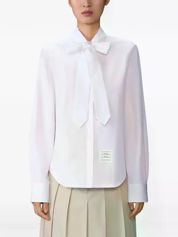 Thom Browne Stripe Bow Blouse