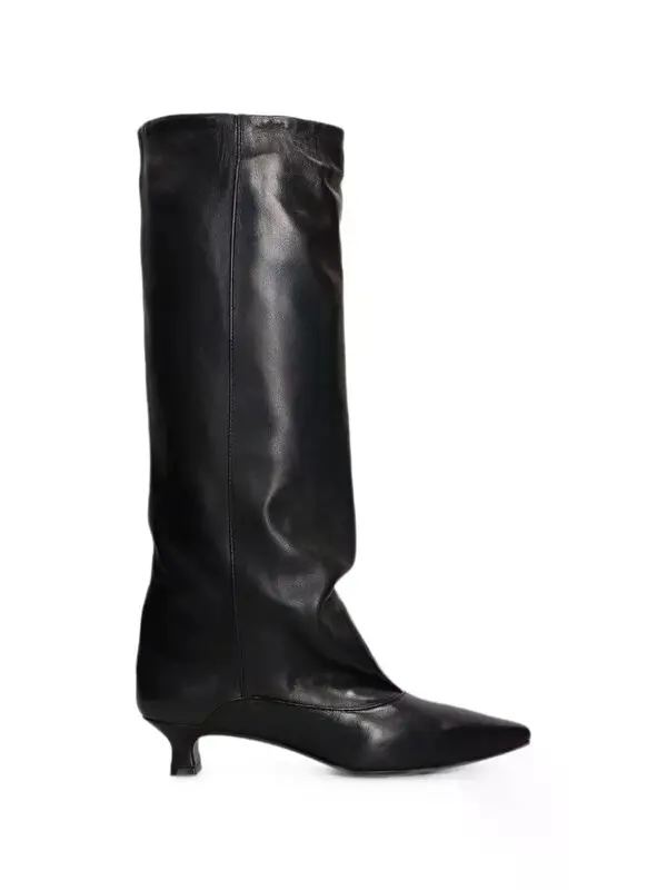 THE SELLER Pointed-toe Ruched High-knee Boots