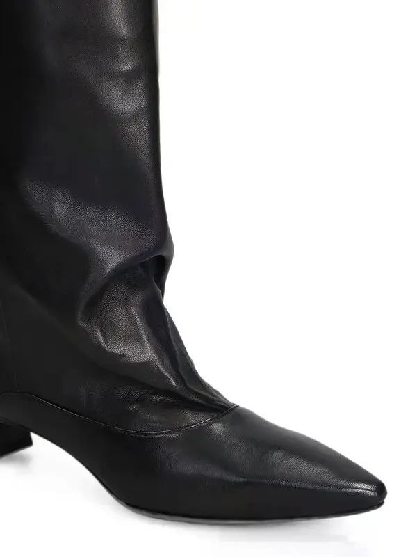 THE SELLER Pointed-toe Ruched High-knee Boots