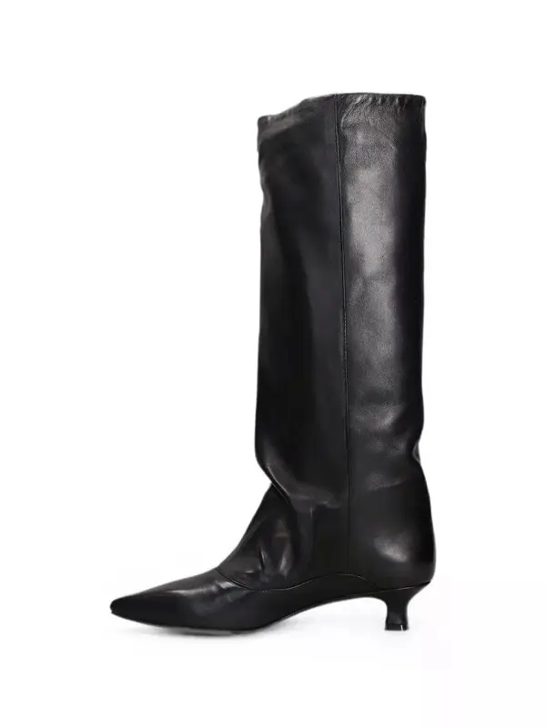 THE SELLER Pointed-toe Ruched High-knee Boots