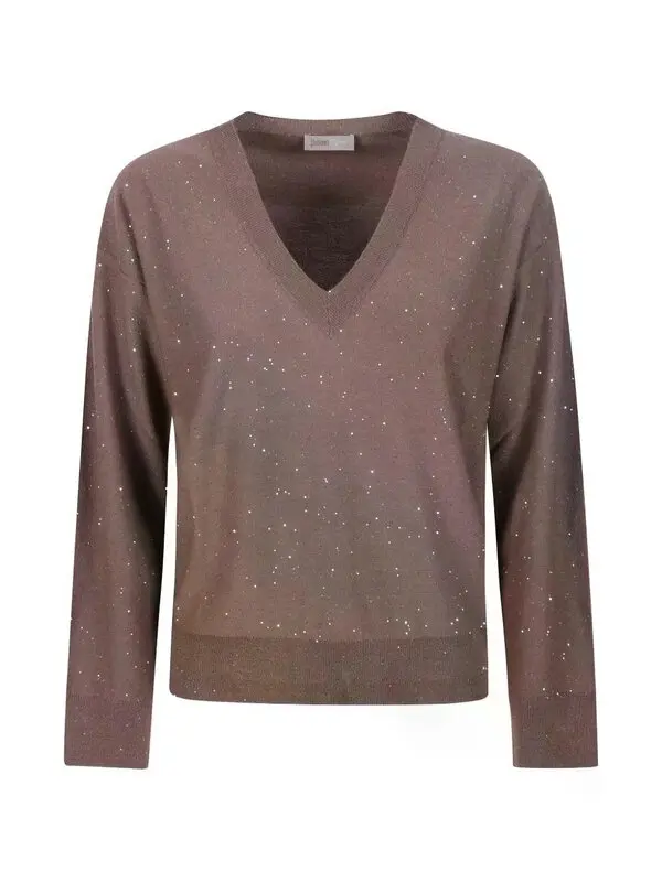 Herno Sequin-embellished V-neck Sweater