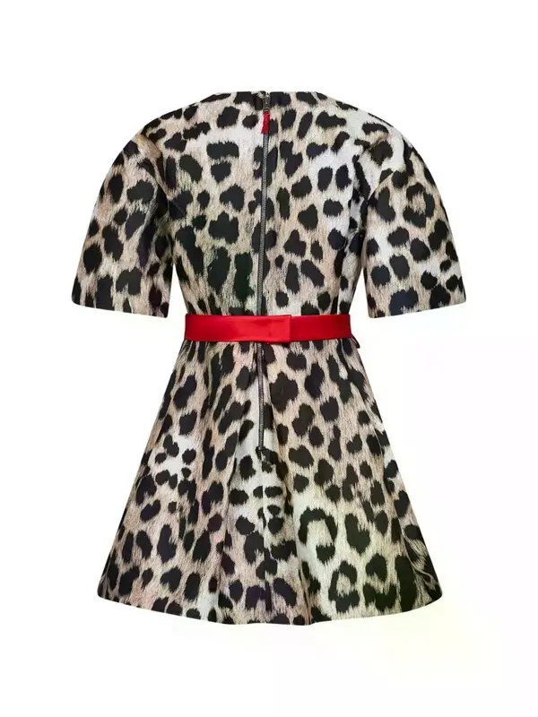 Givenchy Cocoon Mini Dress In Leopard Jacquard