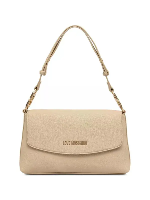 Moschino Logo-plaque Pebbled Shoulder Bag