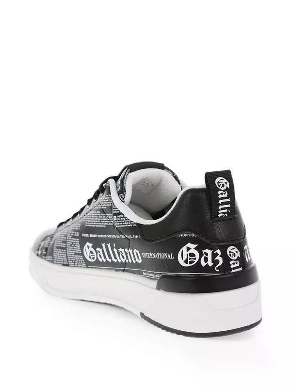 John Galliano Newspaper-print Lace-up Sneakers