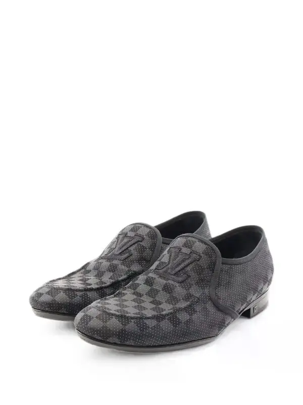 LOUIS VUITTON 2012 Damier Loafers - Black