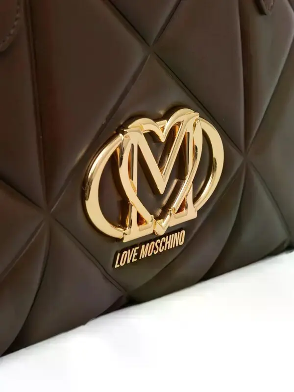 Moschino Quilted Logo-plaque Tote Bag