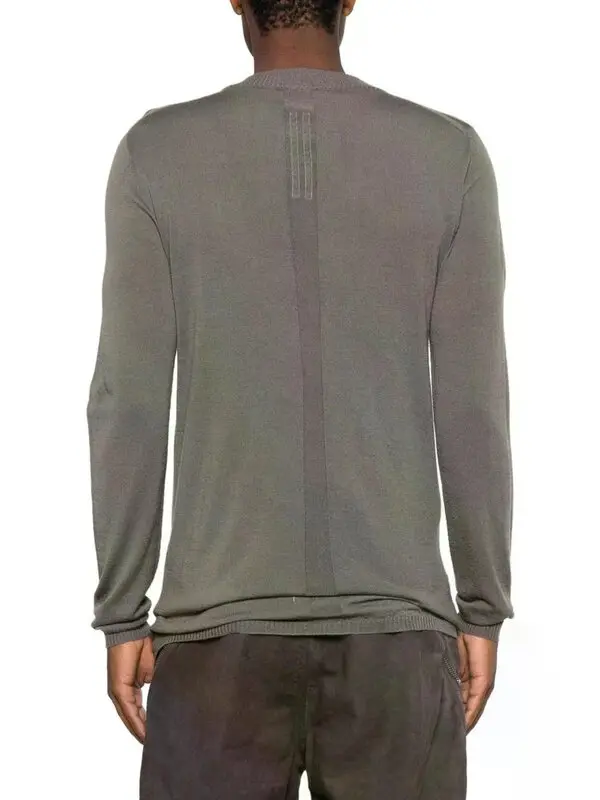 Rick Owens Ribbed Trim Long Sleeve Sweater - Grey