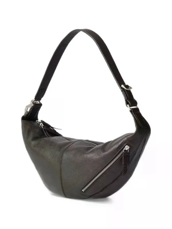 LEMAIRE Mini Quiver Clip Bag In Grained Buffalo Leather - Dark Chocolate