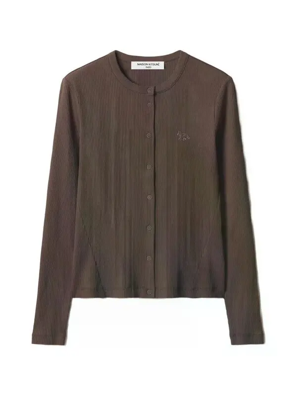 Maison Kitsuné Baby Fox Ribbed-knit Cardigan