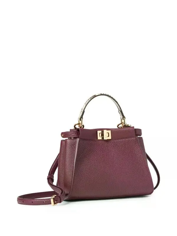Fendi Peekaboo Mini Burgundy Cuoio Romano Leather Bag
