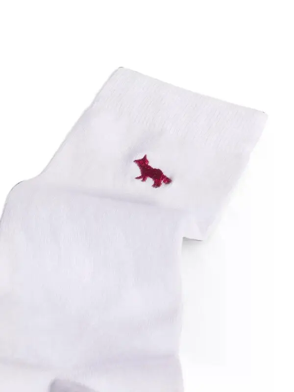 Maison Kitsuné Profile Fox Socks - White