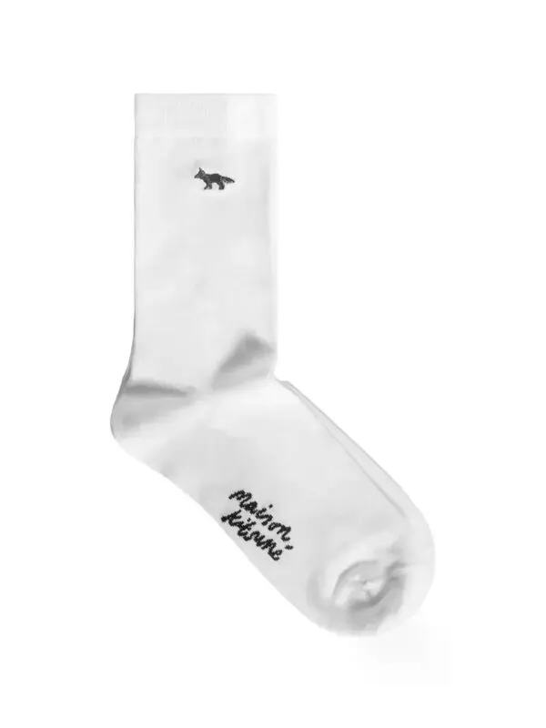 Maison Kitsuné Profile Fox Socks - White