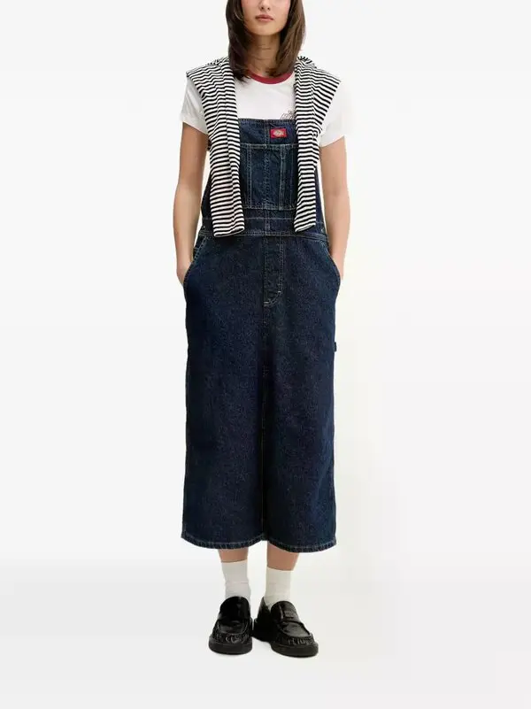 Dickies Logo-patch Pinafore Midi Denim Dress