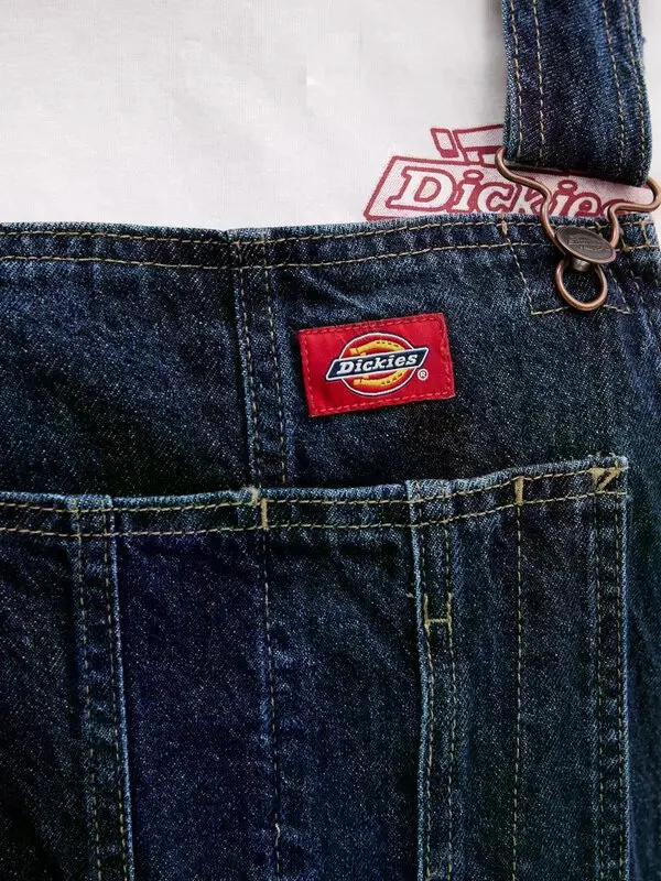 Dickies Logo-patch Pinafore Midi Denim Dress
