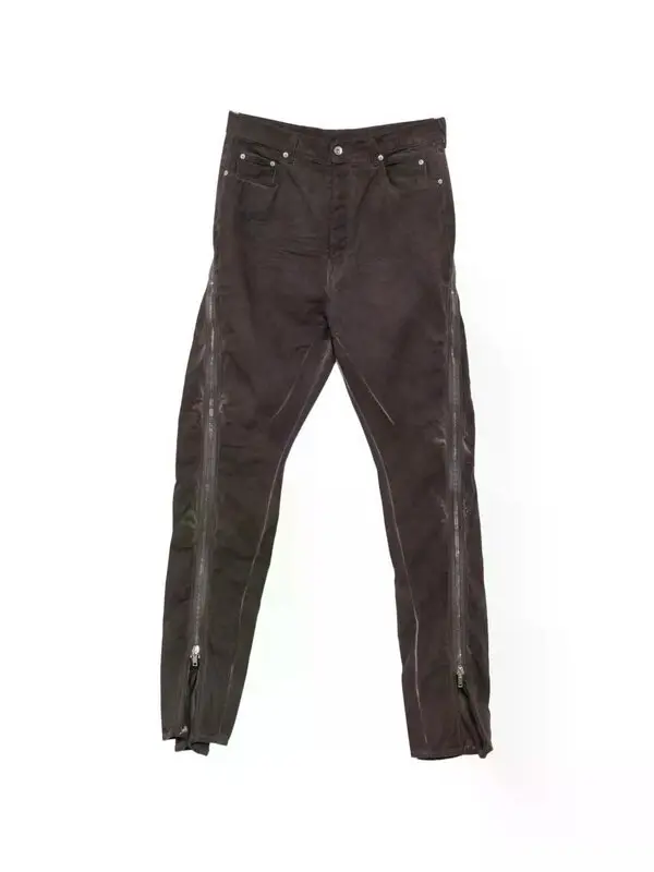 Rick Owens Zip-detail Straight-leg Jeans - Grey