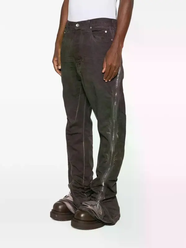 Rick Owens Zip-detail Straight-leg Jeans - Grey