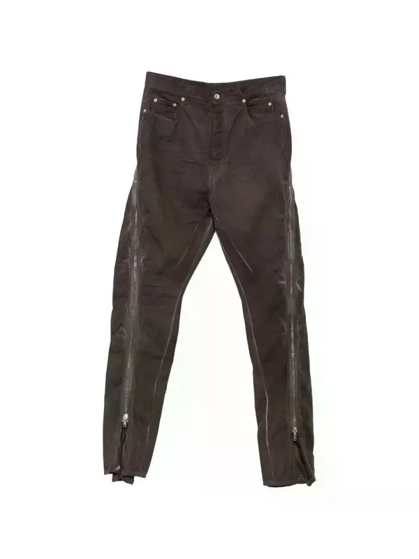 Rick Owens Zip-detail Straight-leg Jeans - Grey