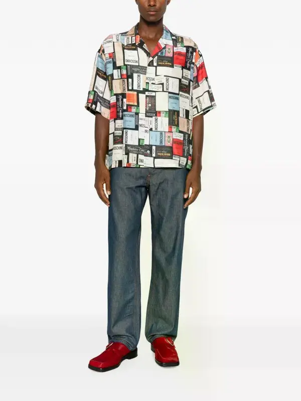 Moschino Logo-patch Straight-leg Jeans
