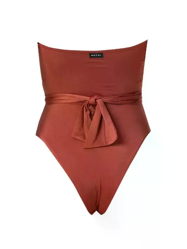 ME FUI Crossover Strapless Swimsuit