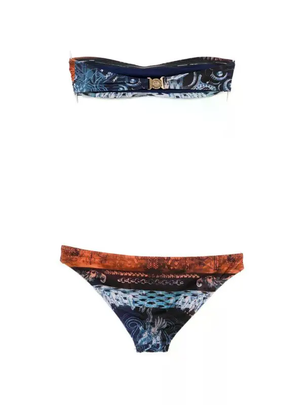 Balmain Abstract-print Bandeau Bikini