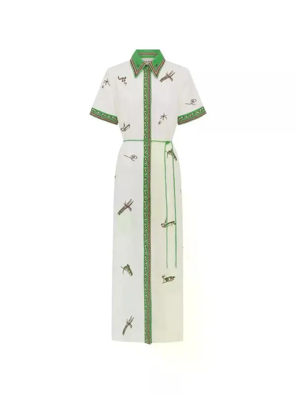 ALEMAIS Wanda Embroidered Shirt Dress