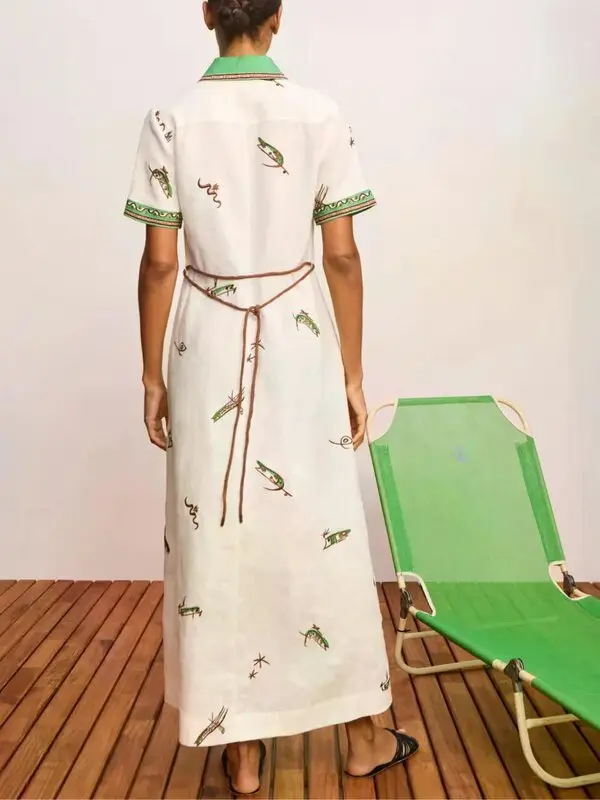 ALEMAIS Wanda Embroidered Shirt Dress