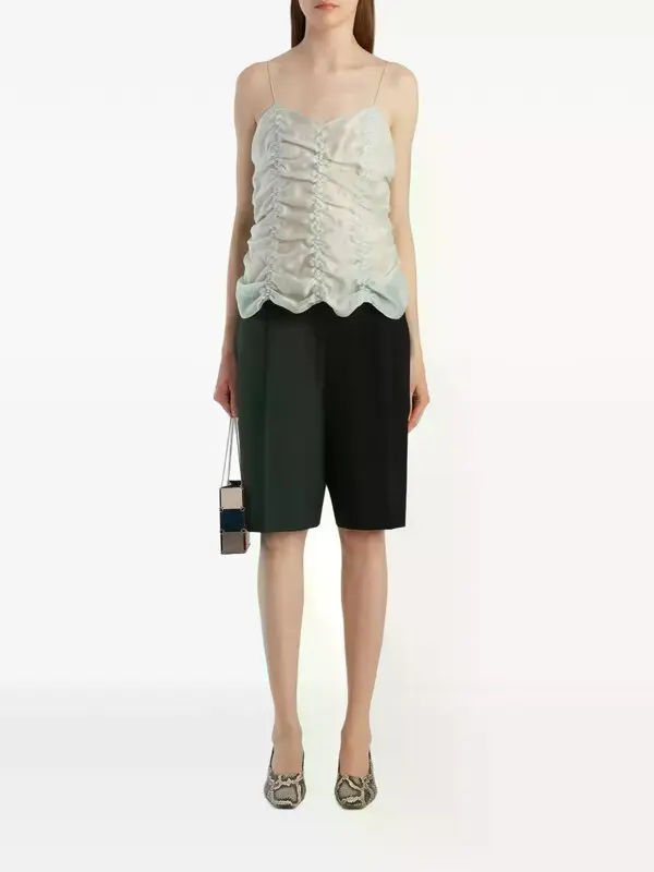 Khaite Inara" Ruched Voile Top - Green