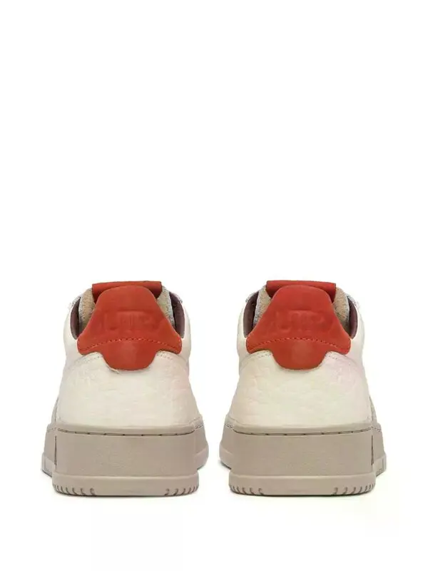 AUTRY Medalist Low Sneakers In Sand And Pumpkin Leather