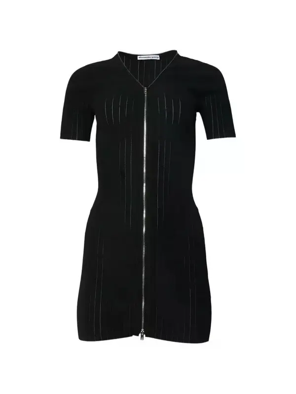 Alexander Wang Pointelle-knit V-neck Dress