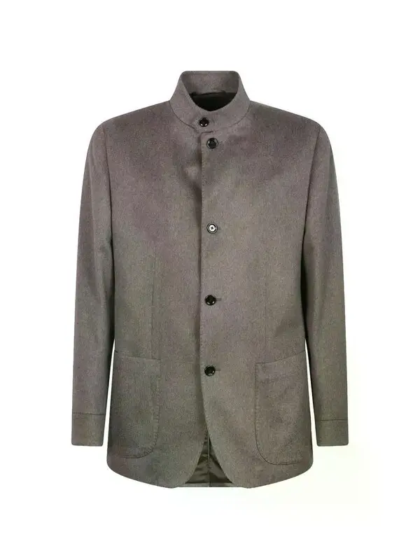 LARDINI Button-up Stand-collar Coat
