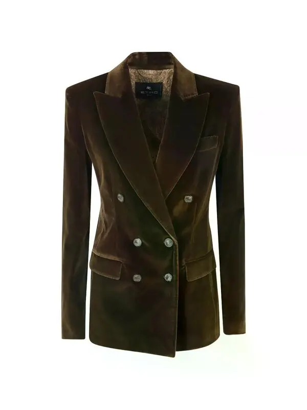 Etro Double-breasted Velvet Blazer