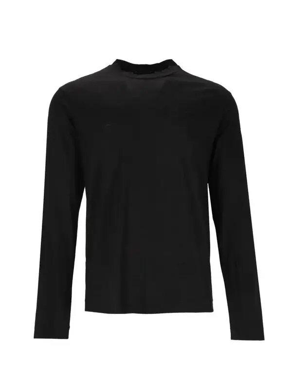Emporio Armani Wool Slub Jersey Jumper - Black