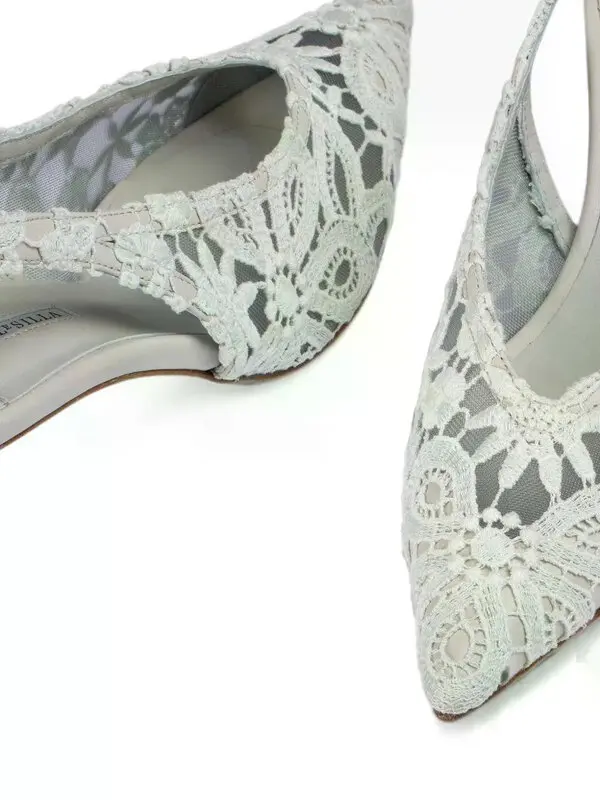 LE SILLA Clivage Lace Slingback Pumps