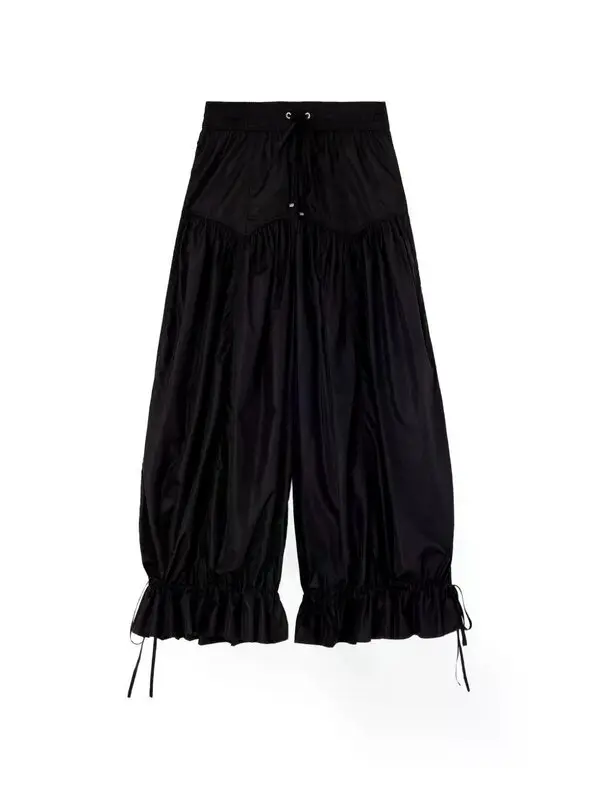 GANNI Nylon Gathered Trousers - Black