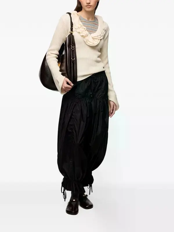 GANNI Nylon Gathered Trousers