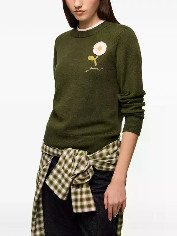 GANNI Crochet Flower Jumper