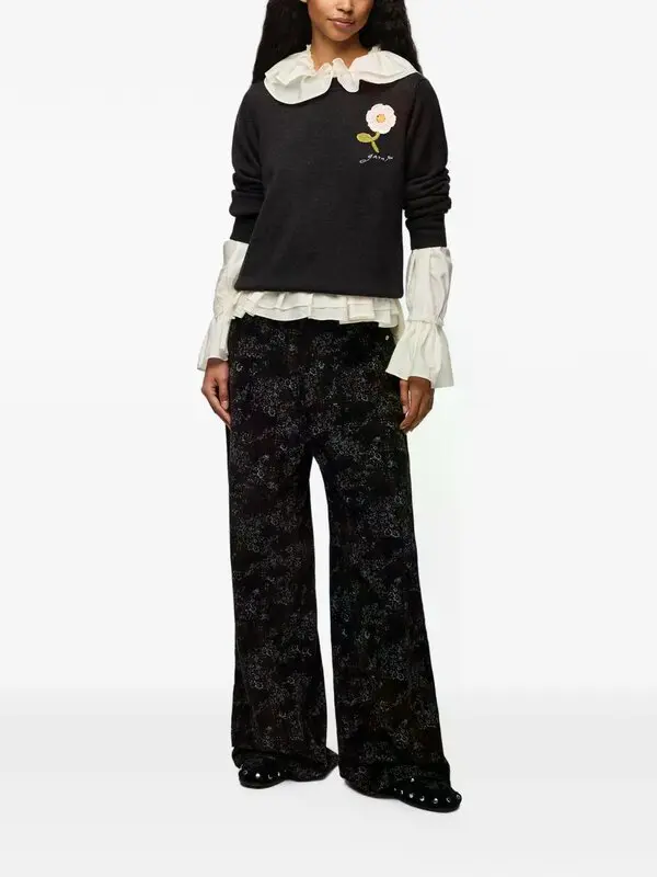 GANNI Jumper With Crochet Flower