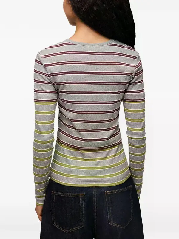 GANNI Long-sleeve Top In Double Stripe
