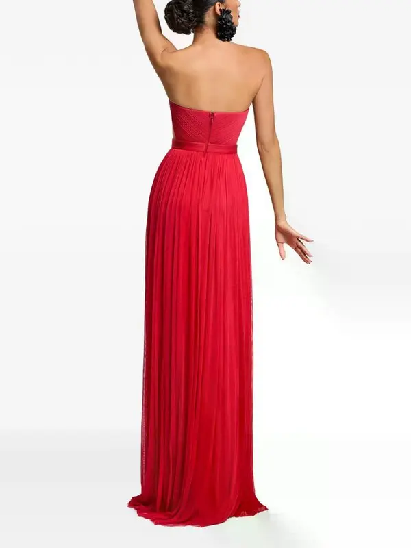 CRISTALLINI Estella Pleated Silk Maxi Dress