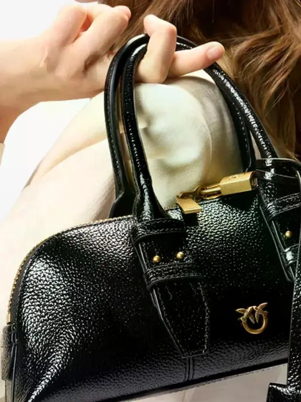 Pinko Escape Bag Horizontal Small Handbag In Tumbled Leather