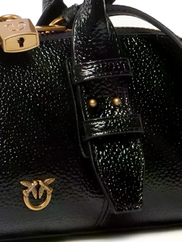 Pinko Escape Bag Horizontal Small Handbag In Tumbled Leather