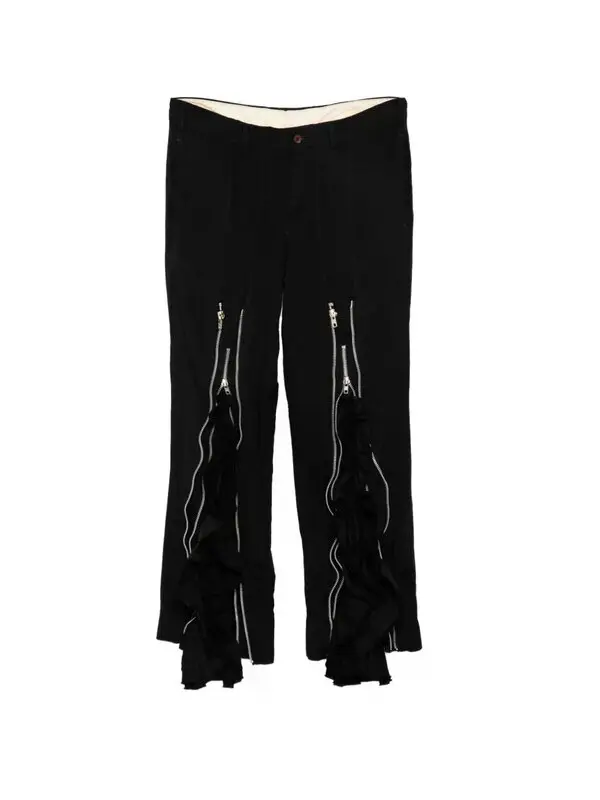 Comme Des Garçons Ruffled Zip-detail Trousers