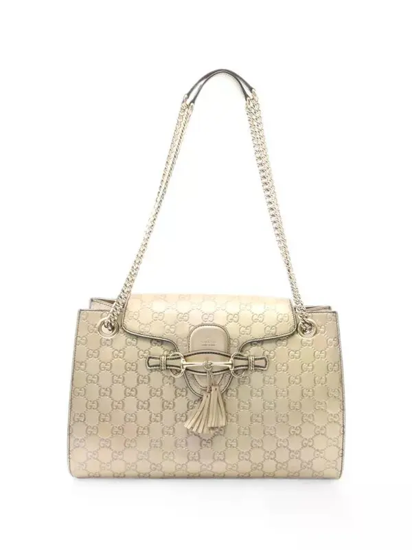 Gucci 2000s Emily Guccissima Shoulder Bag - Gold
