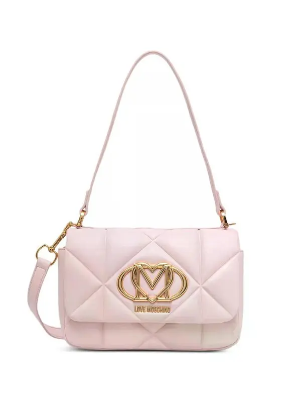 Moschino Quilted Logo-plaque Shoulder Bag
