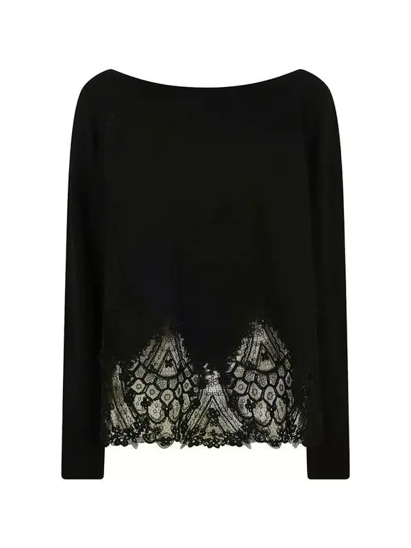 Ermanno Scervino Lace-trim Cashmere Sweater